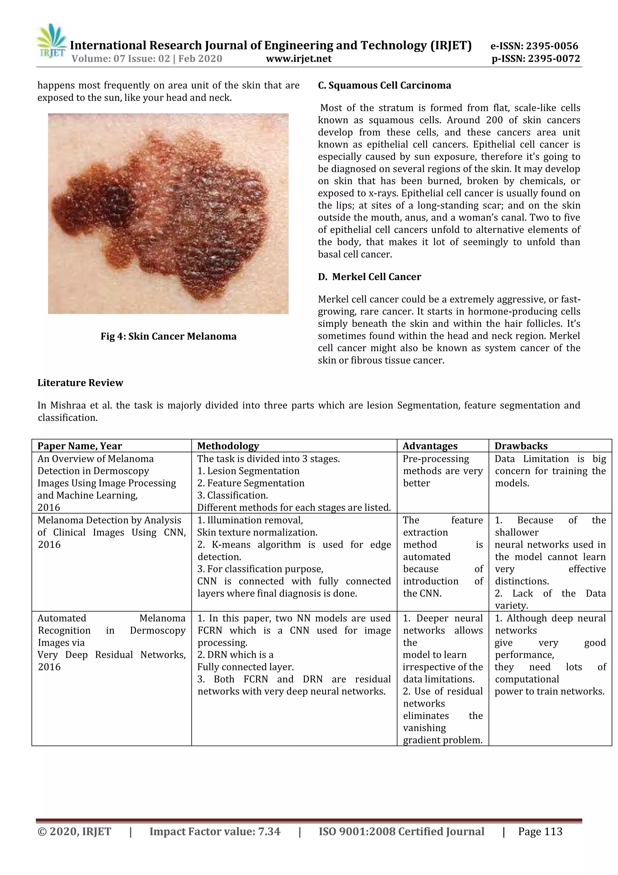 IRJET- Skin Cancer Prediction using Image Processing and Deep Learning ...
