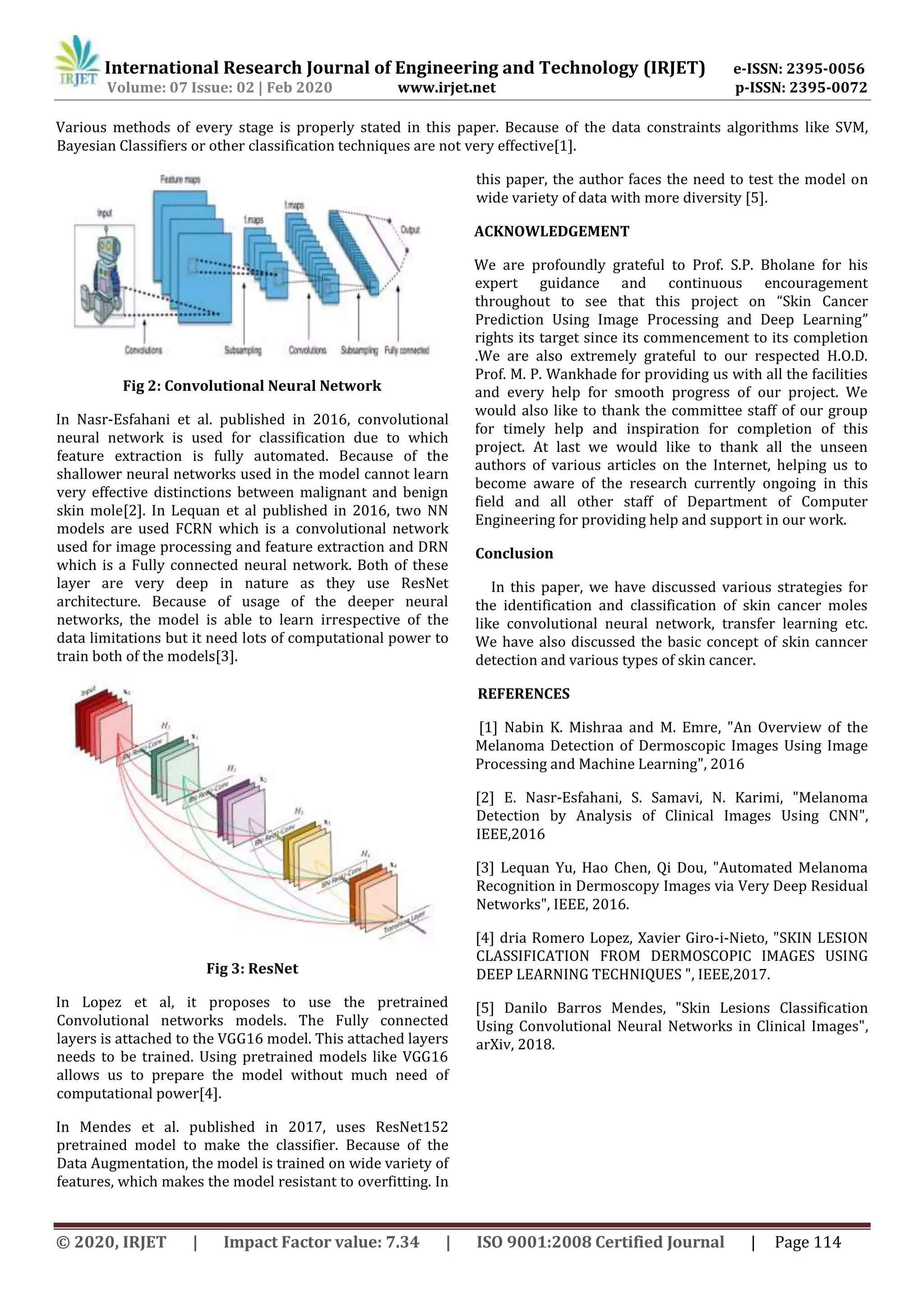 IRJET- Skin Cancer Prediction using Image Processing and Deep Learning ...