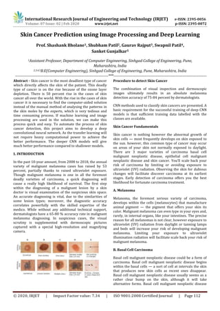 IRJET- Skin Cancer Prediction using Image Processing and Deep Learning ...
