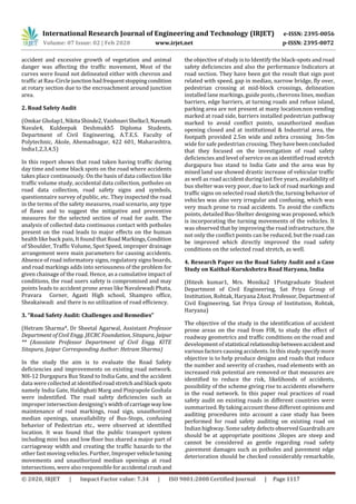 IRJET- Review on Road Safety Audit and A Case Study of SH26 & SH27 from ...