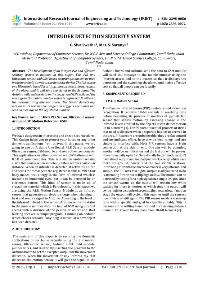 IRJET- Intruder Detection Security System | PDF | Home Security | Home & Garden