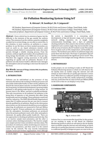 IRJET- Air Pollution Monitoring System using IoT | PDF