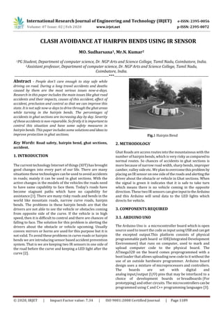 IRJET- Clash Avoidance at Hairpin Bends using IR Sensor | PDF