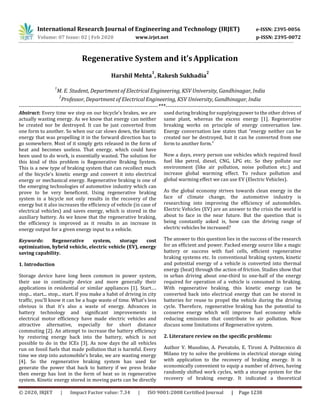 IRJET- Regenerative System and it’s Application | PDF