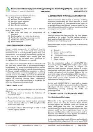 IRJET- Finite Element Analysis of Retrofitting of RC Beam with CFRP using Abaqus | PDF