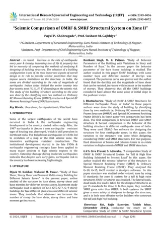 IRJET - Seismic Comparison of OMRF & SMRF Structural System on Zone II | PDF