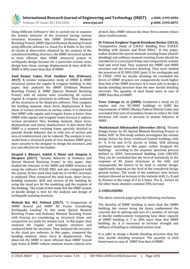 IRJET - Seismic Comparison of OMRF & SMRF Structural System on Zone II ...