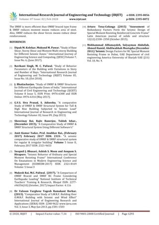 IRJET - Seismic Comparison of OMRF & SMRF Structural System on Zone II | PDF