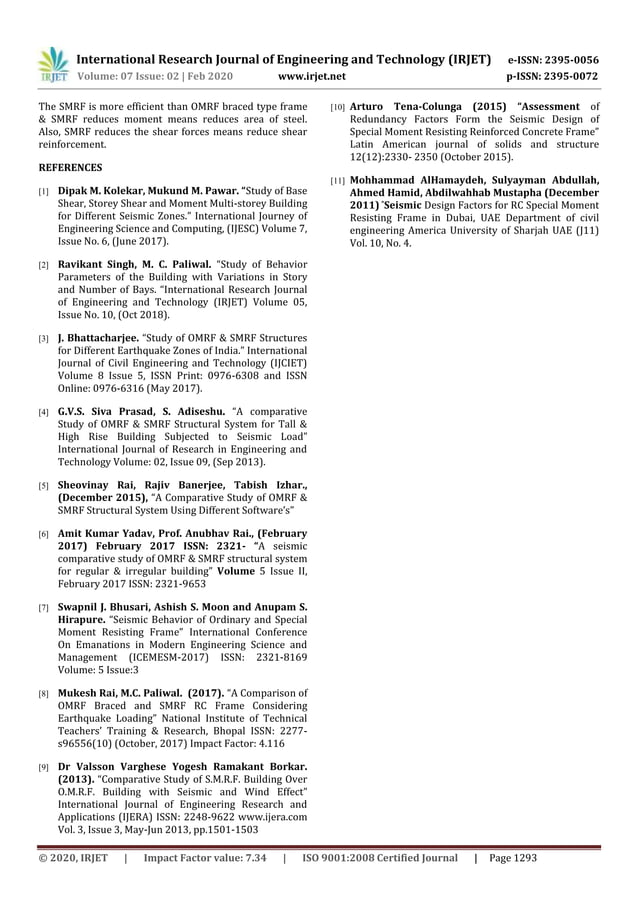 IRJET - Seismic Comparison of OMRF & SMRF Structural System on Zone II ...