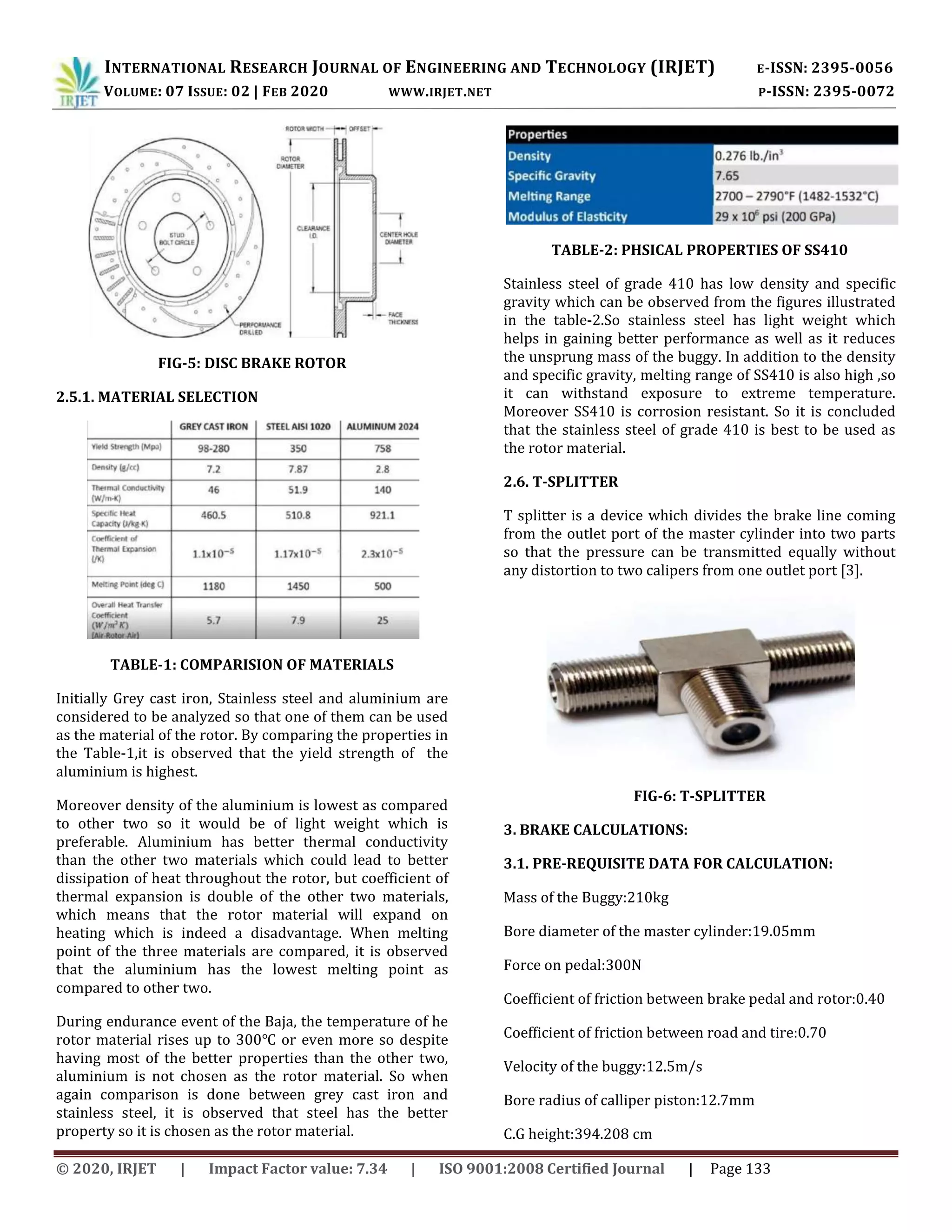IRJET- Design and Analysis of Braking System for Baja All-Terrain-Vehicle | PDF