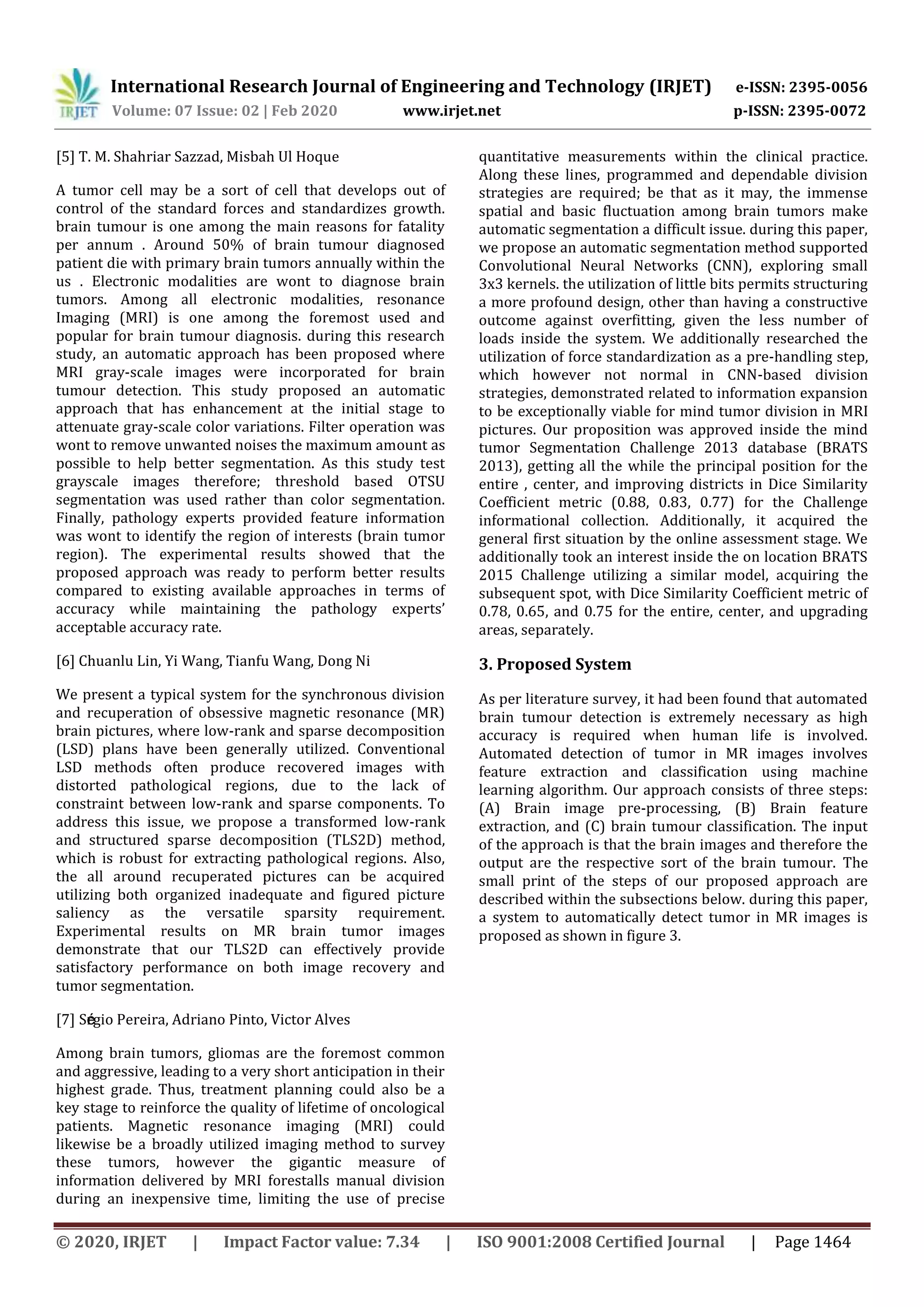 IRJET- Brain Tumor Detection using Deep Learning | PDF