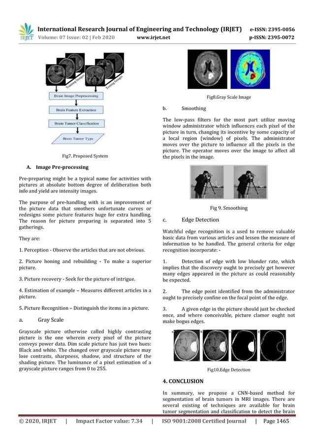 Irjet Brain Tumor Detection Using Deep Learning Pdf