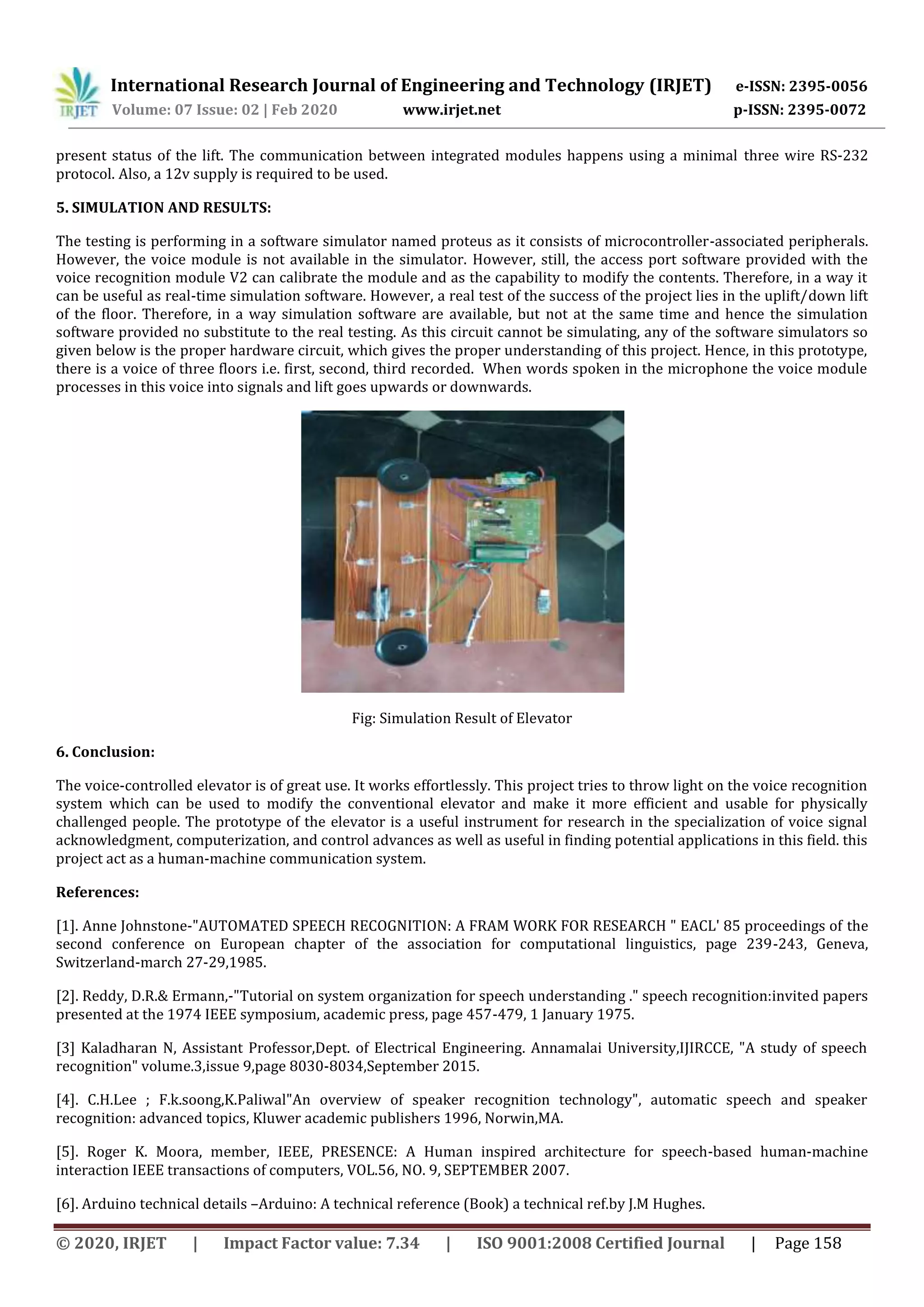 IRJET- Automated Elevator-An Attentive Elevator to Elevate using Speech Recognition | PDF ...