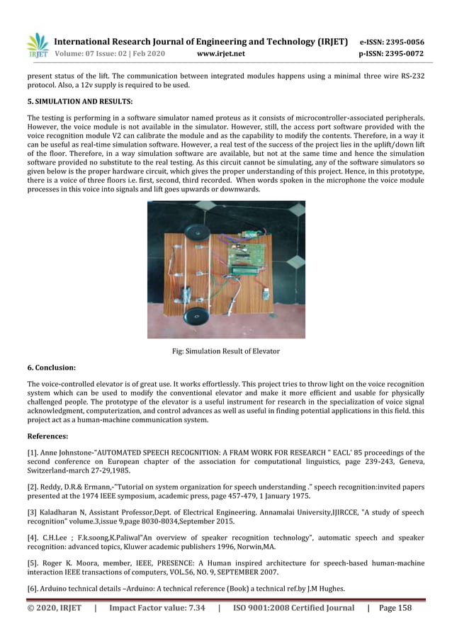 IRJET- Automated Elevator-An Attentive Elevator to Elevate using Speech ...