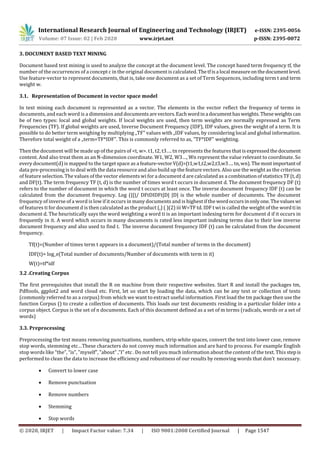 IRJET - Document Comparison based on TF-IDF Metric | PDF