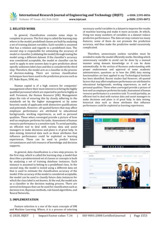 IRJET - Employee Performance Prediction System using Data Mining | PDF