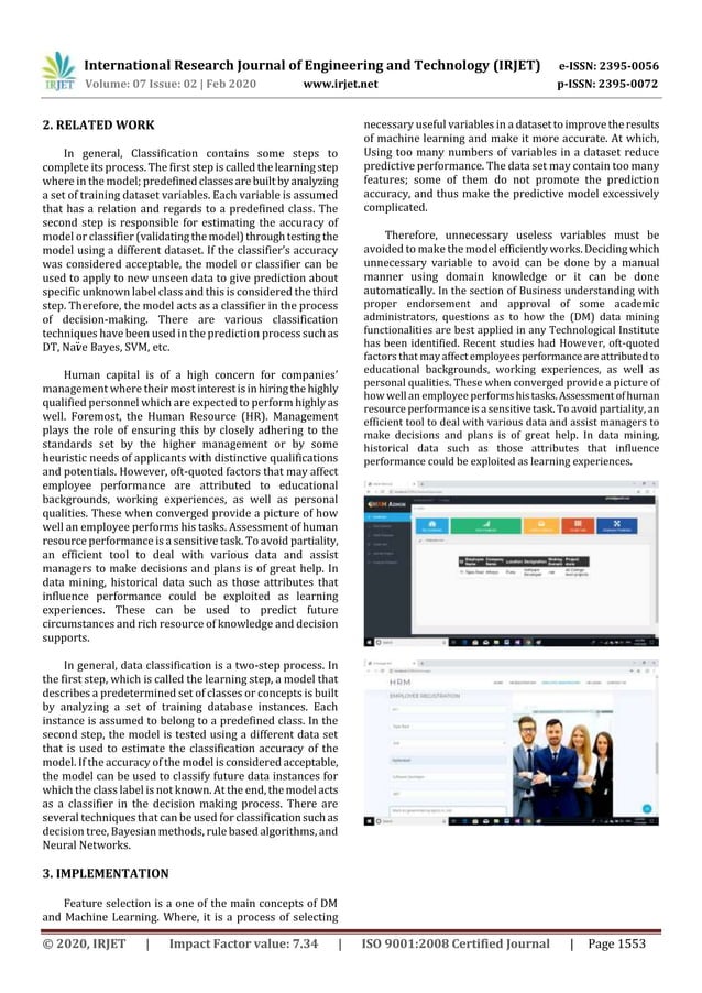 IRJET - Employee Performance Prediction System using Data Mining | PDF