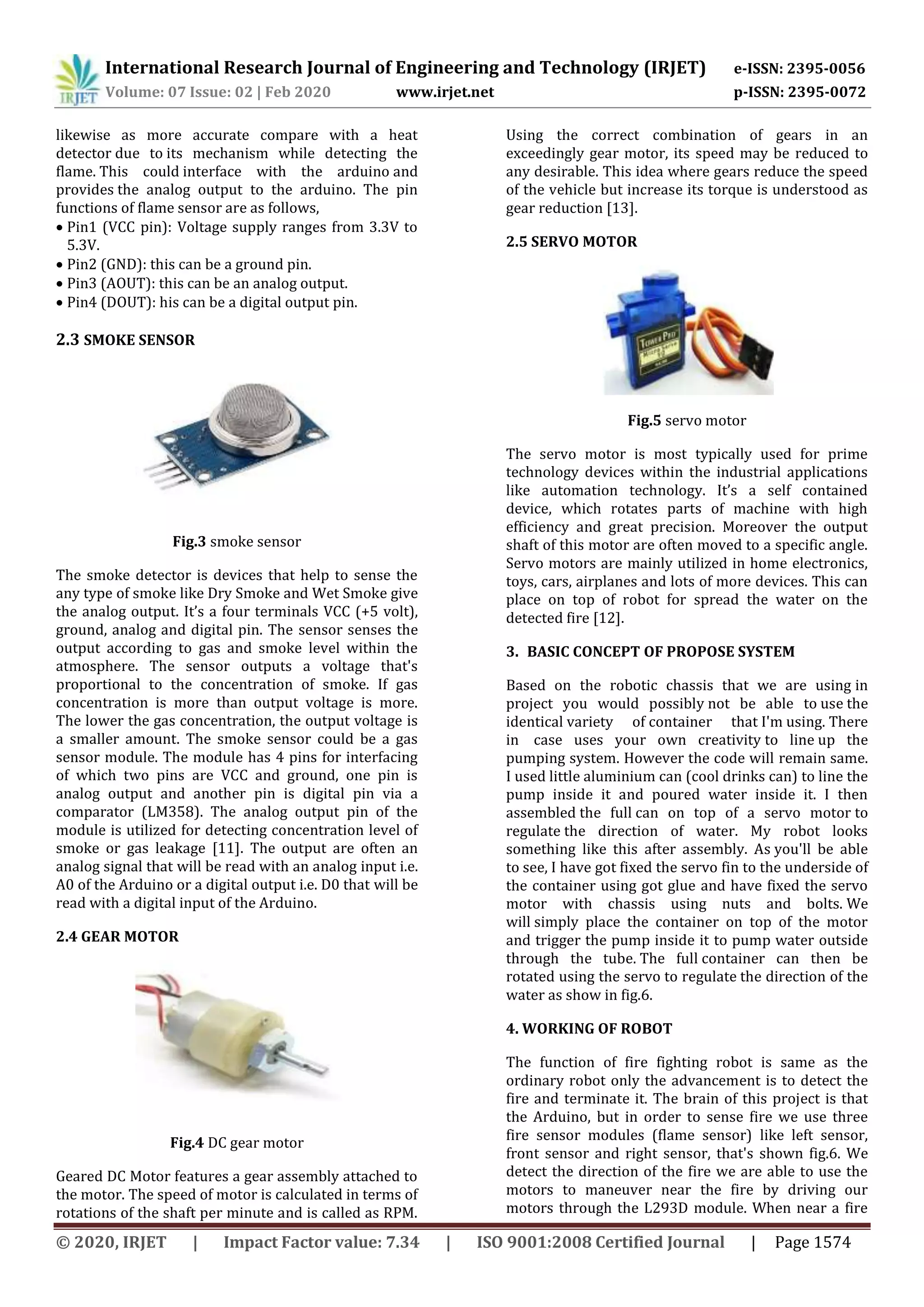 IRJET - Fire Fighting Robot | PDF