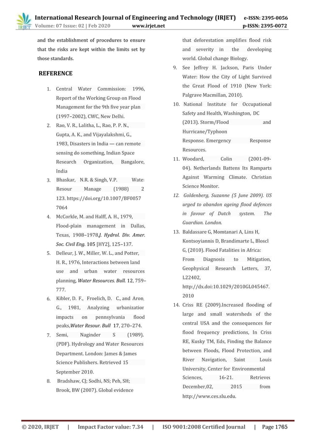 IRJET - A Case Study on Flood Risk Management | PDF