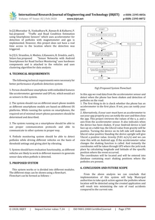 IRJET - Design Paper on Pothole Monitoring System | PDF