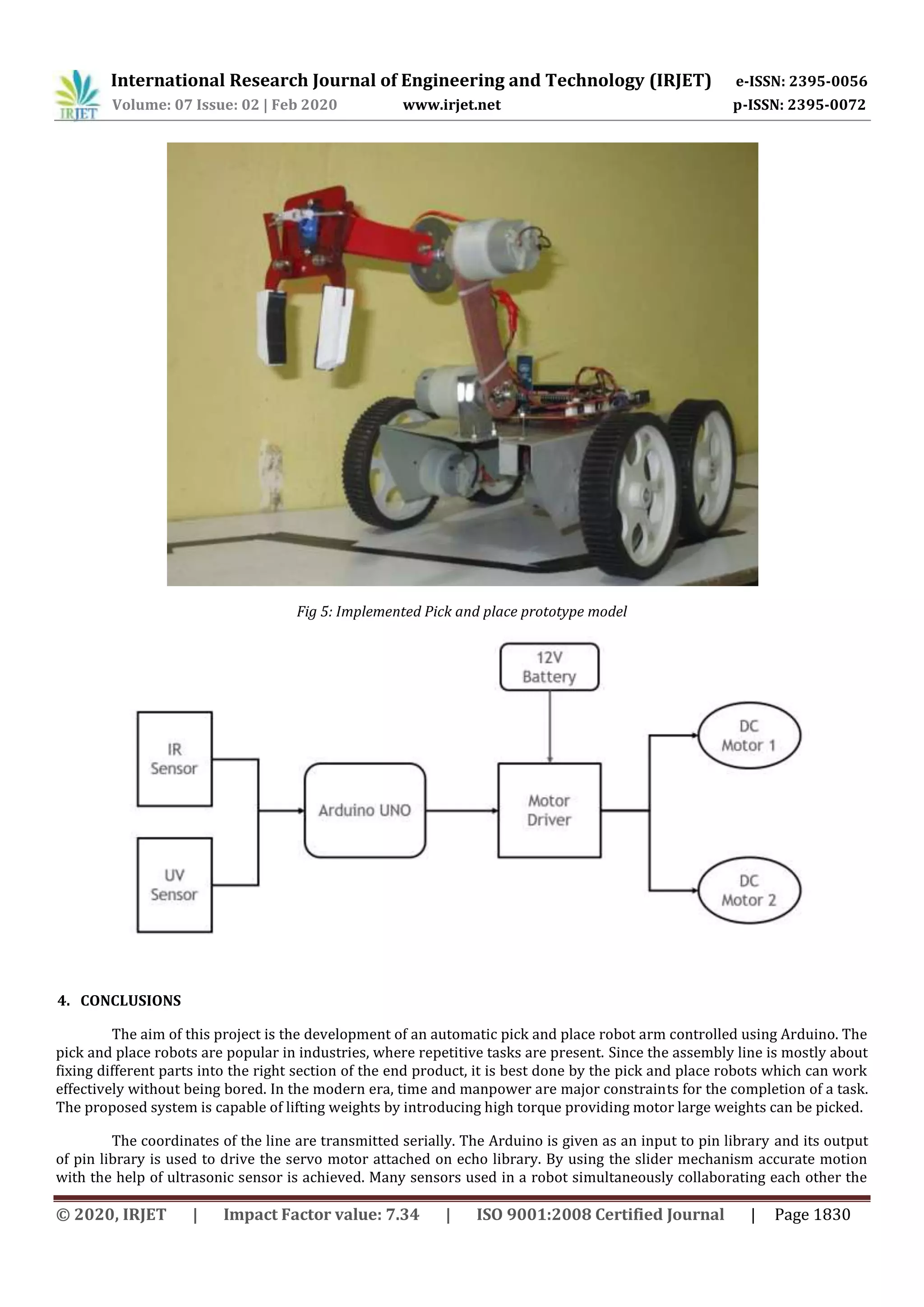IRJET - The Line Follower -and- Pick and Place Robot | PDF