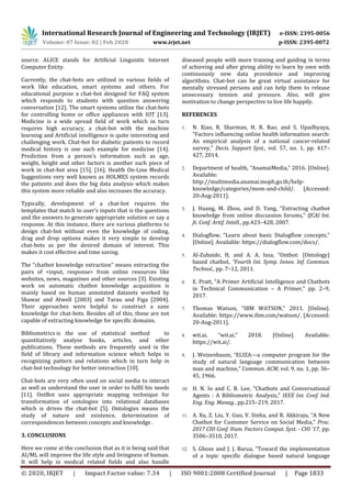 IRJET - Chat-Bot Utilization for Health Consultancy | PDF | Sleep Disorders | Diseases and ...