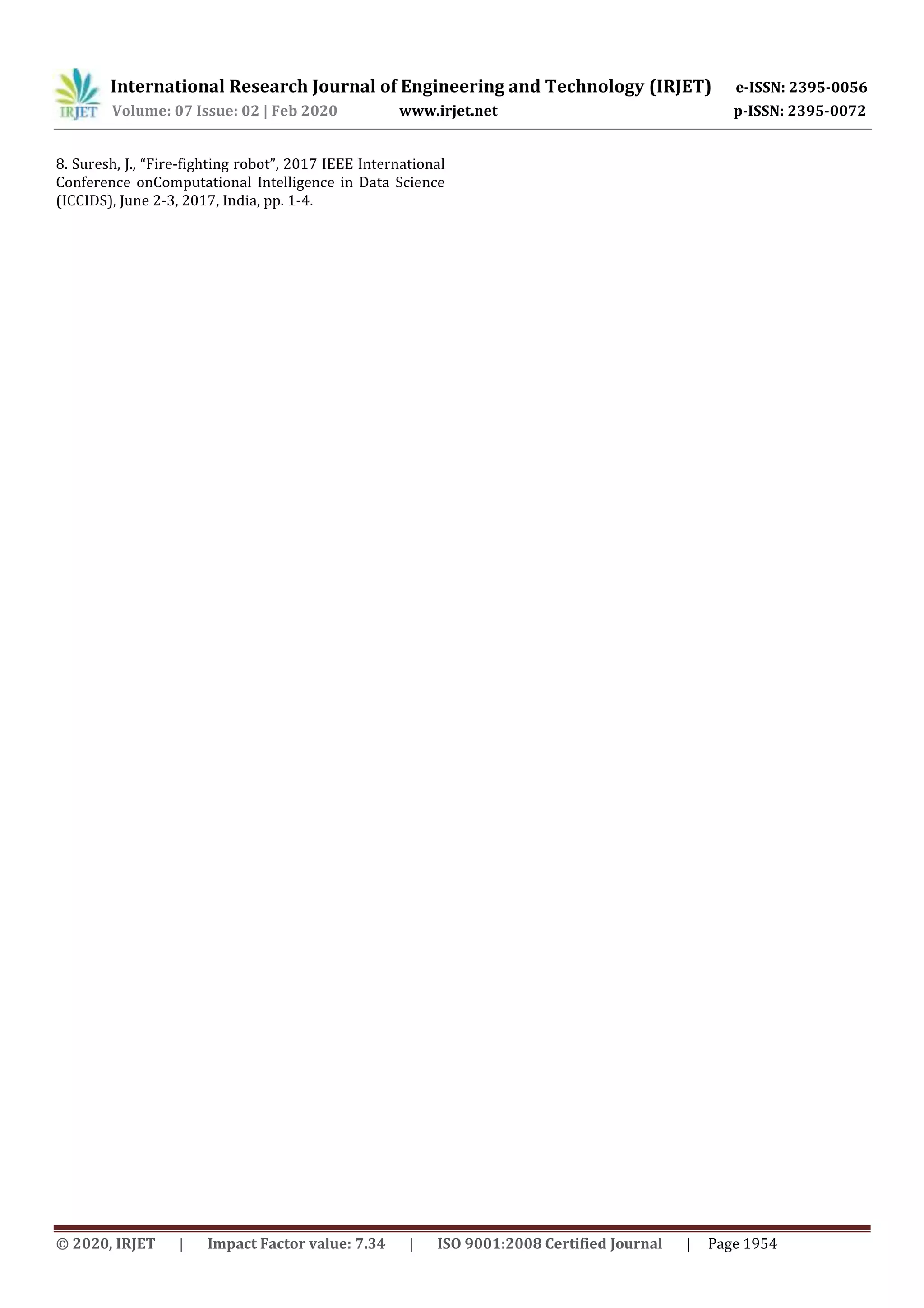 IRJET - Fire Fighting Robot using Ultrasonic Camera Via Bluetooth And ...