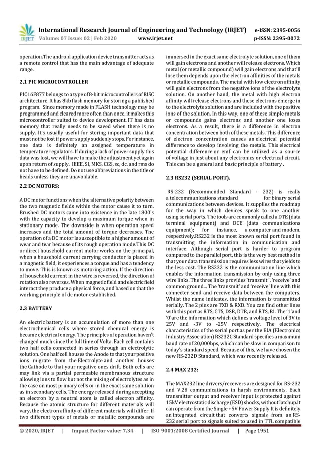 IRJET - Fire Fighting Robot using Ultrasonic Camera Via Bluetooth And ...