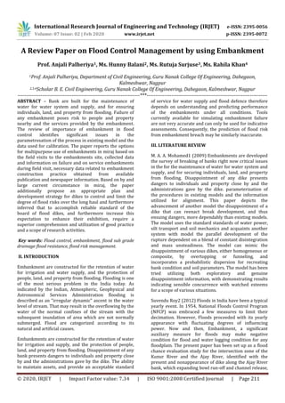 IRJET- A Review Paper on Flood Control Management by using Embankment | PDF