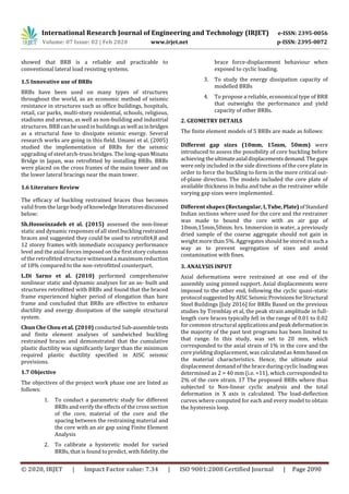 IRJET - Experimental Study on Performance of Buckling Restrained Bracings | PDF