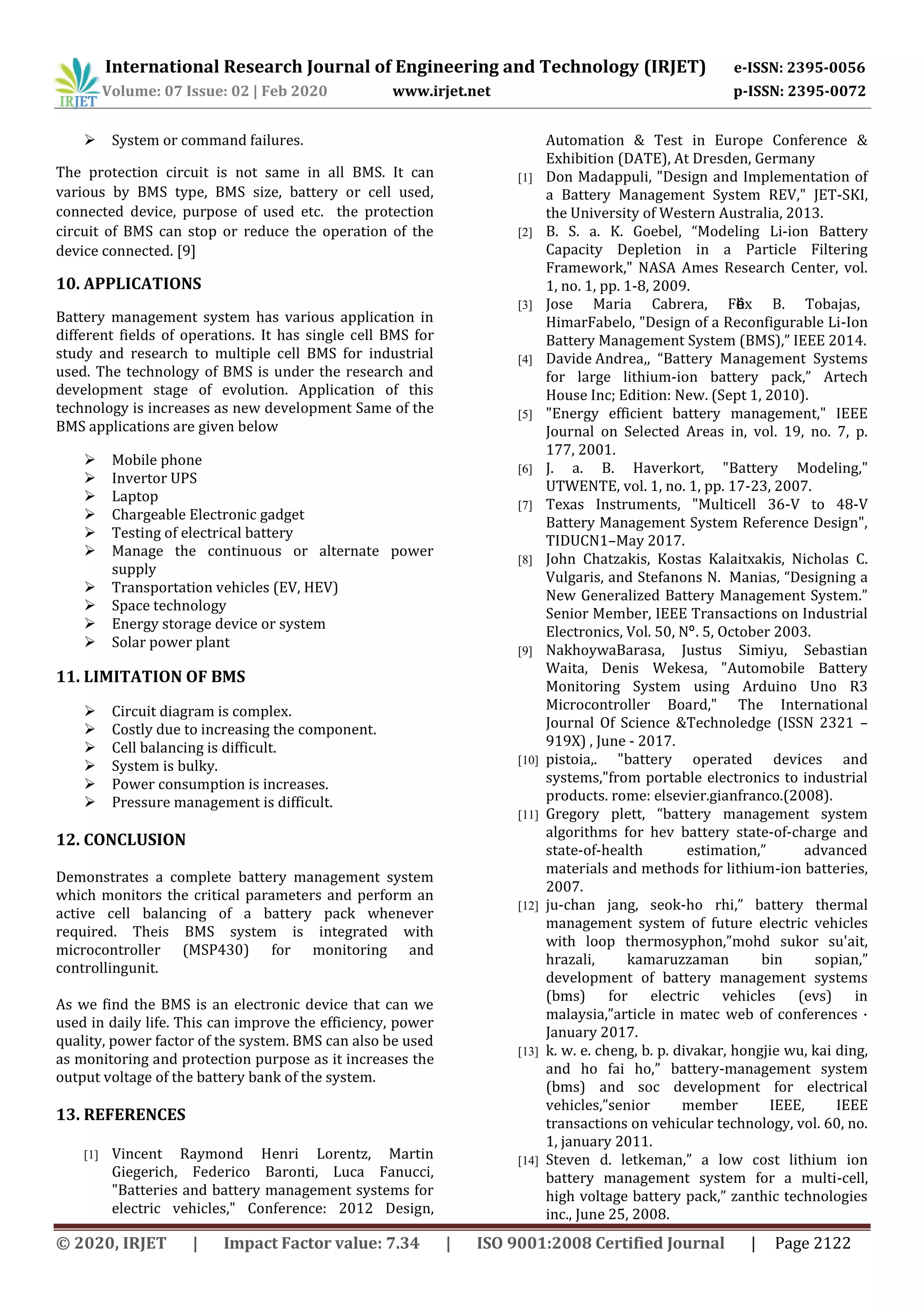 IRJET - Battery Management System | PDF