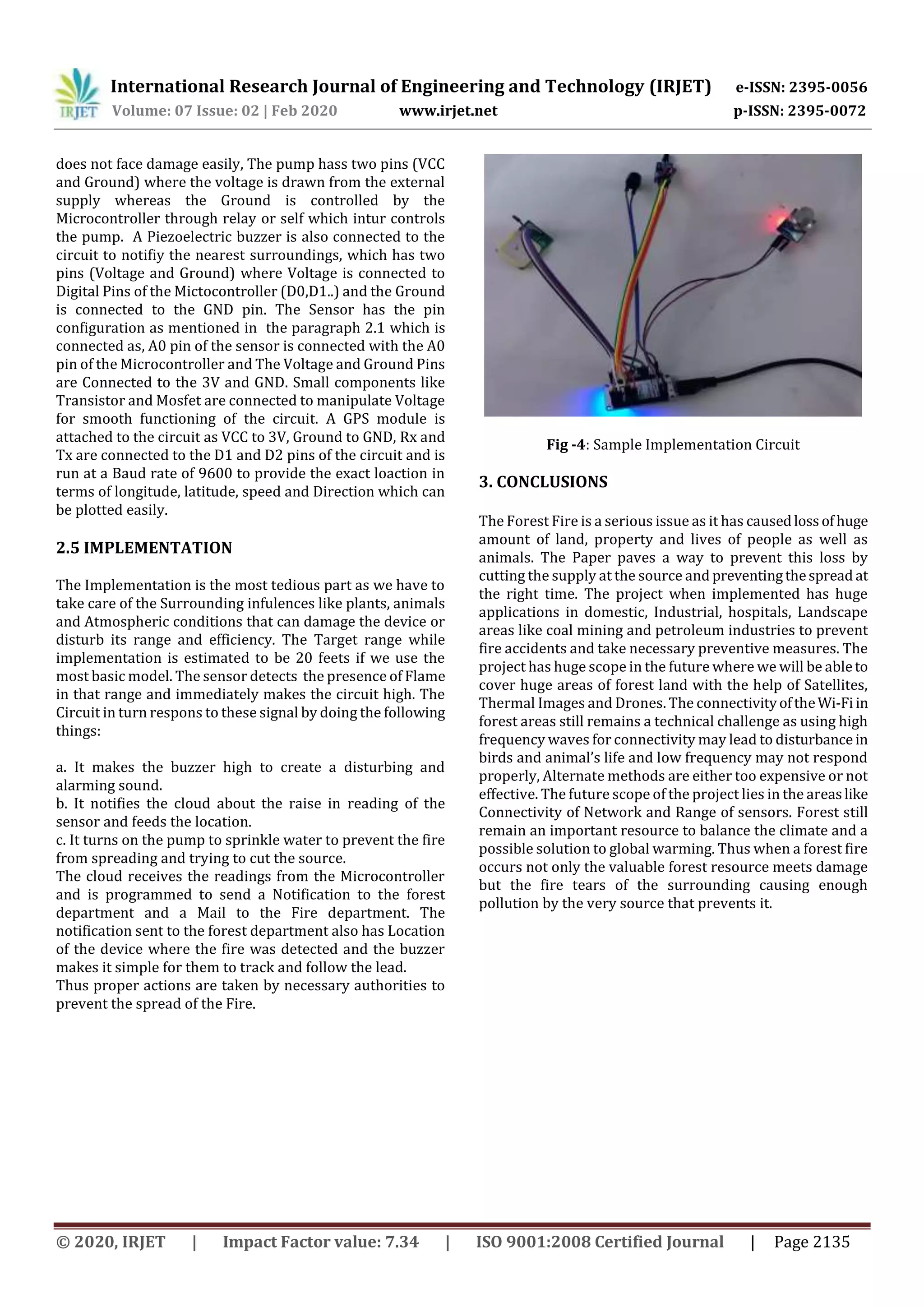 Irjet Forest Fire Detection Prevention And Response System Using Iot