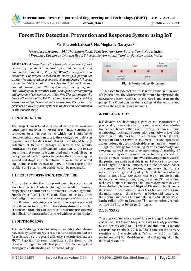 IRJET - Forest Fire Detection, Prevention and Response System using IoT | PDF | Cloud Computing ...