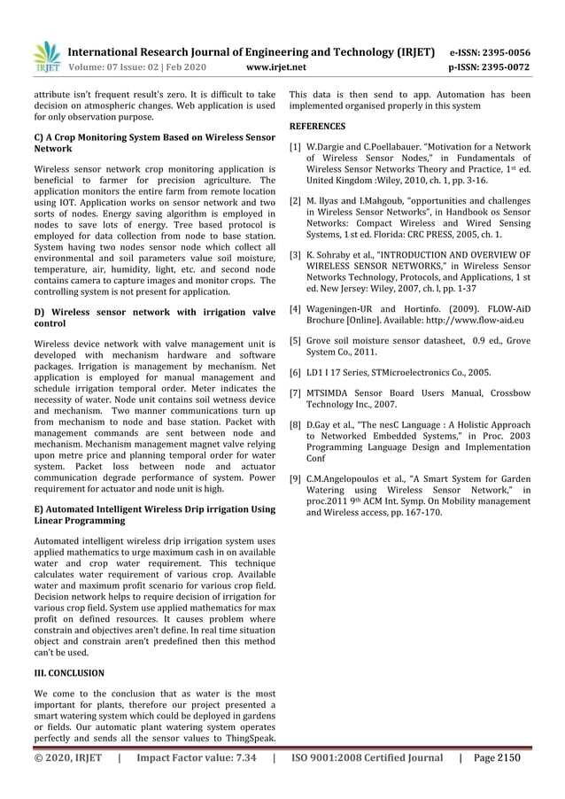 IRJET - Automatic Plant Watering System using NodeMCU | PDF