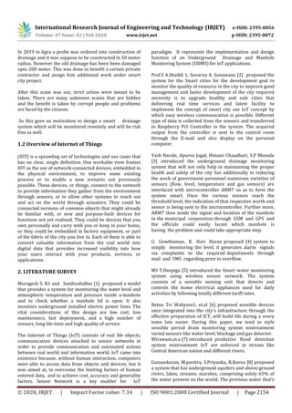 IRJET - Smart Underground Drainage Blockage Monitoring and Detection System using IoT | PDF ...