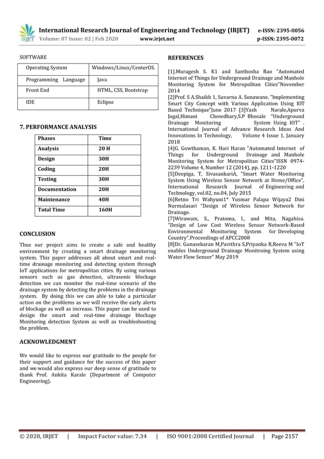 IRJET - Smart Underground Drainage Blockage Monitoring and Detection ...