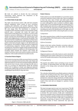 IRJET - Secure Watermarking through Optimized Embedding of Images in QR Codes | PDF