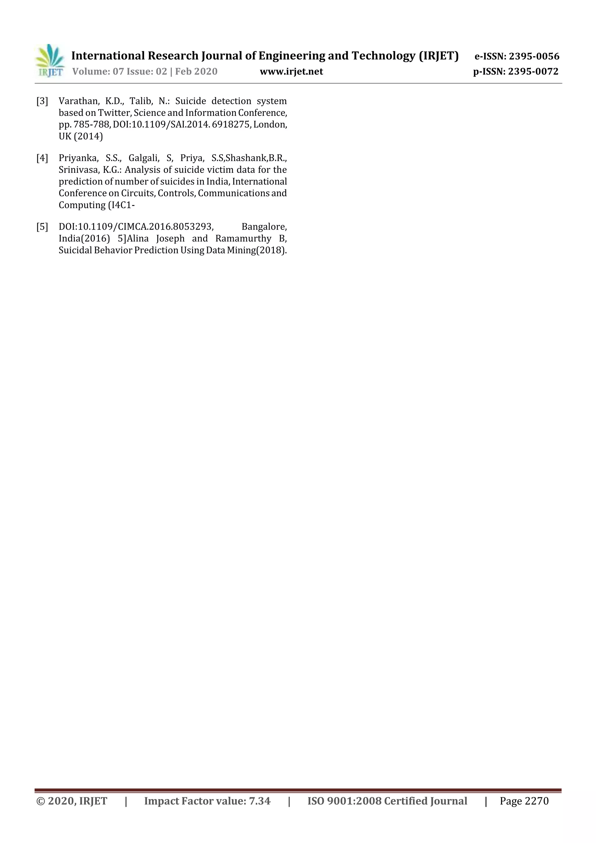 IRJET - Monitoring Suicidal Behaviour System | PDF