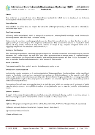 IRJET - Twitter Sentimental Analysis | PDF | Social Networking | Internet