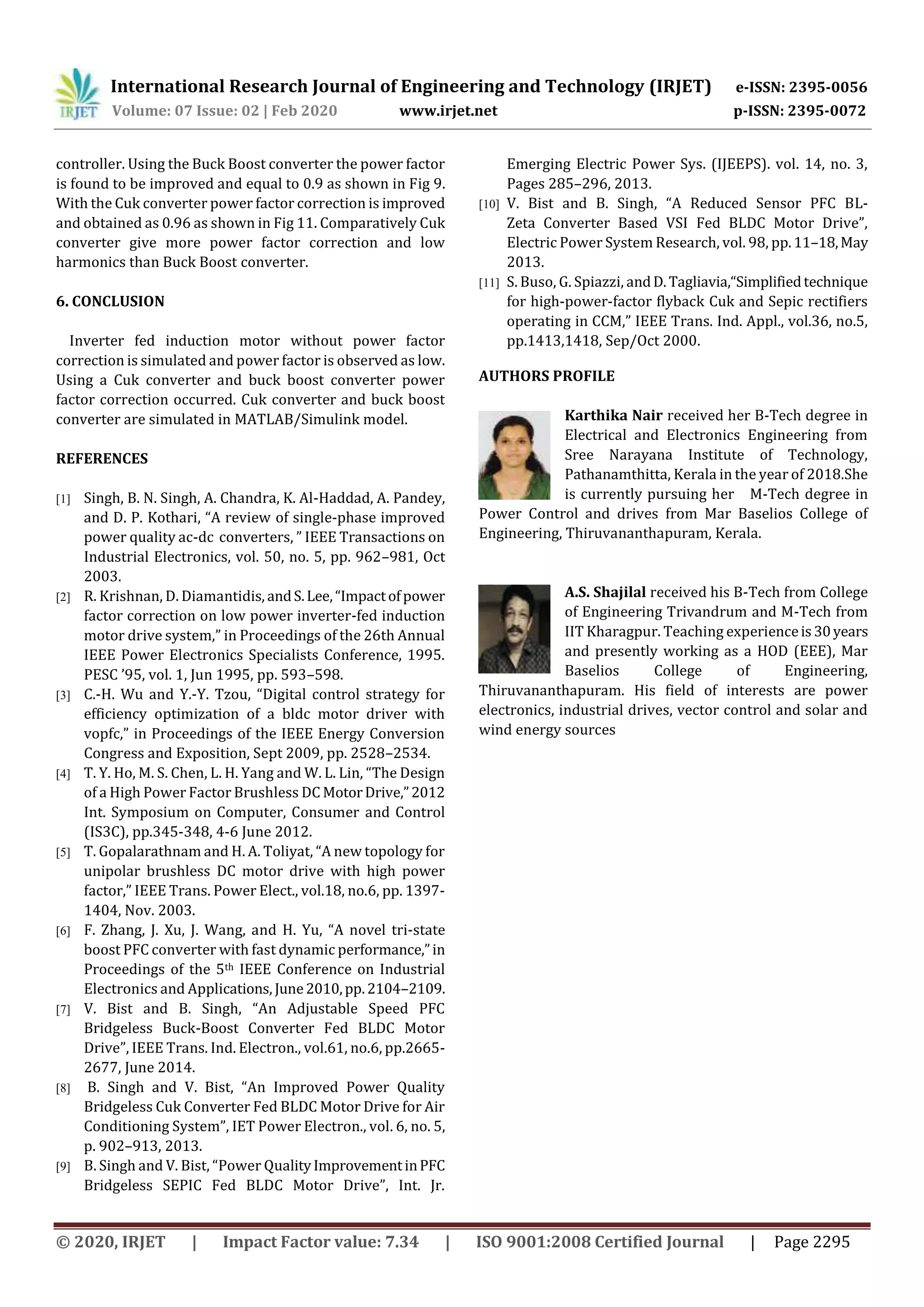 IRJET - A Comparative Analysis of Cuk and Buck Boost Converter for PFC ...
