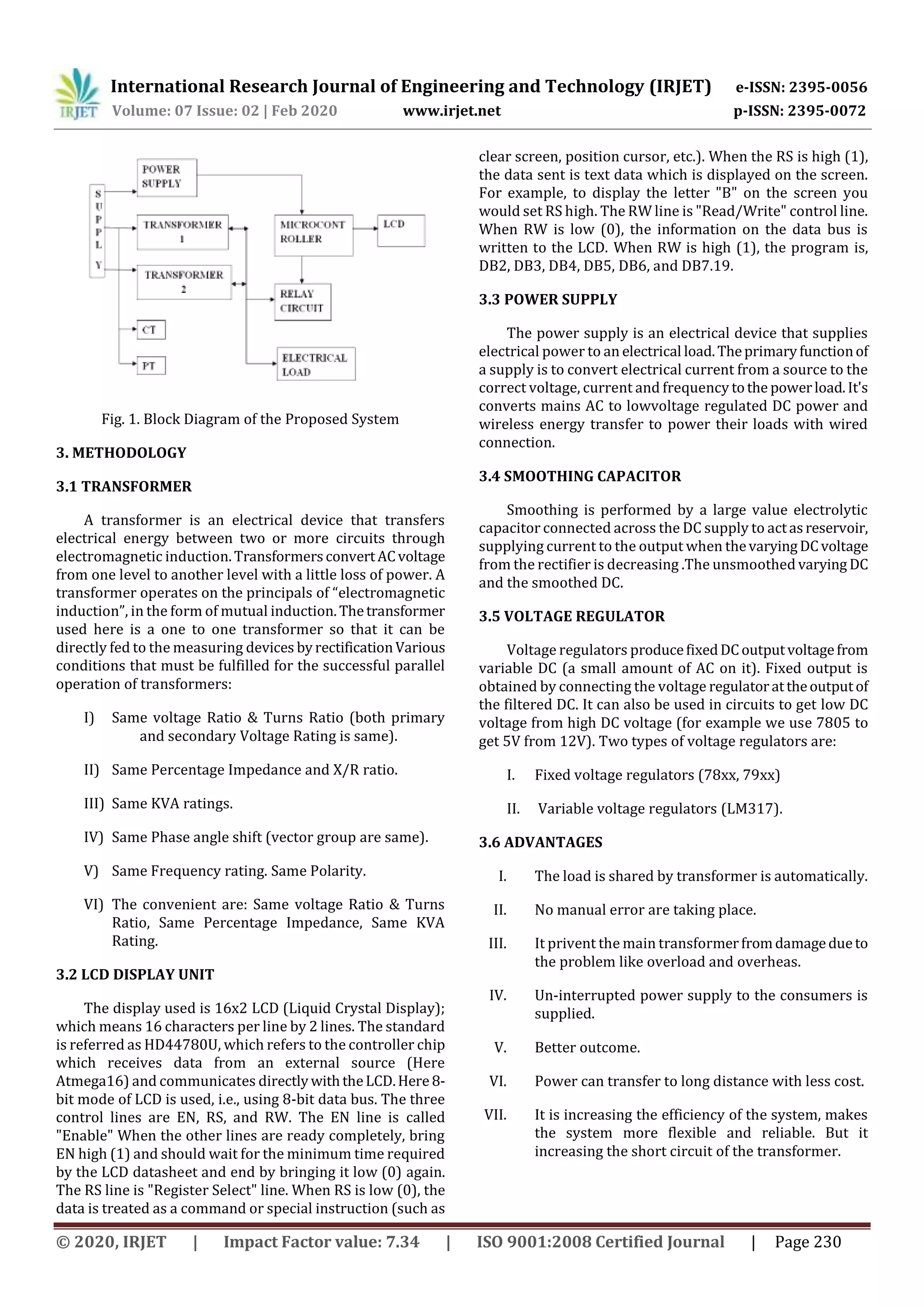IRJET- Automatic Load Sharing of Transformer | PDF