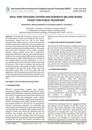 IRJET - Real Time Tracking System and Generate QR Code based Ticket for Public Transport | PDF