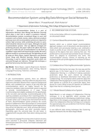 IRJET - Recommendation System using Big Data Mining on Social Networks | PDF | Operating Systems ...