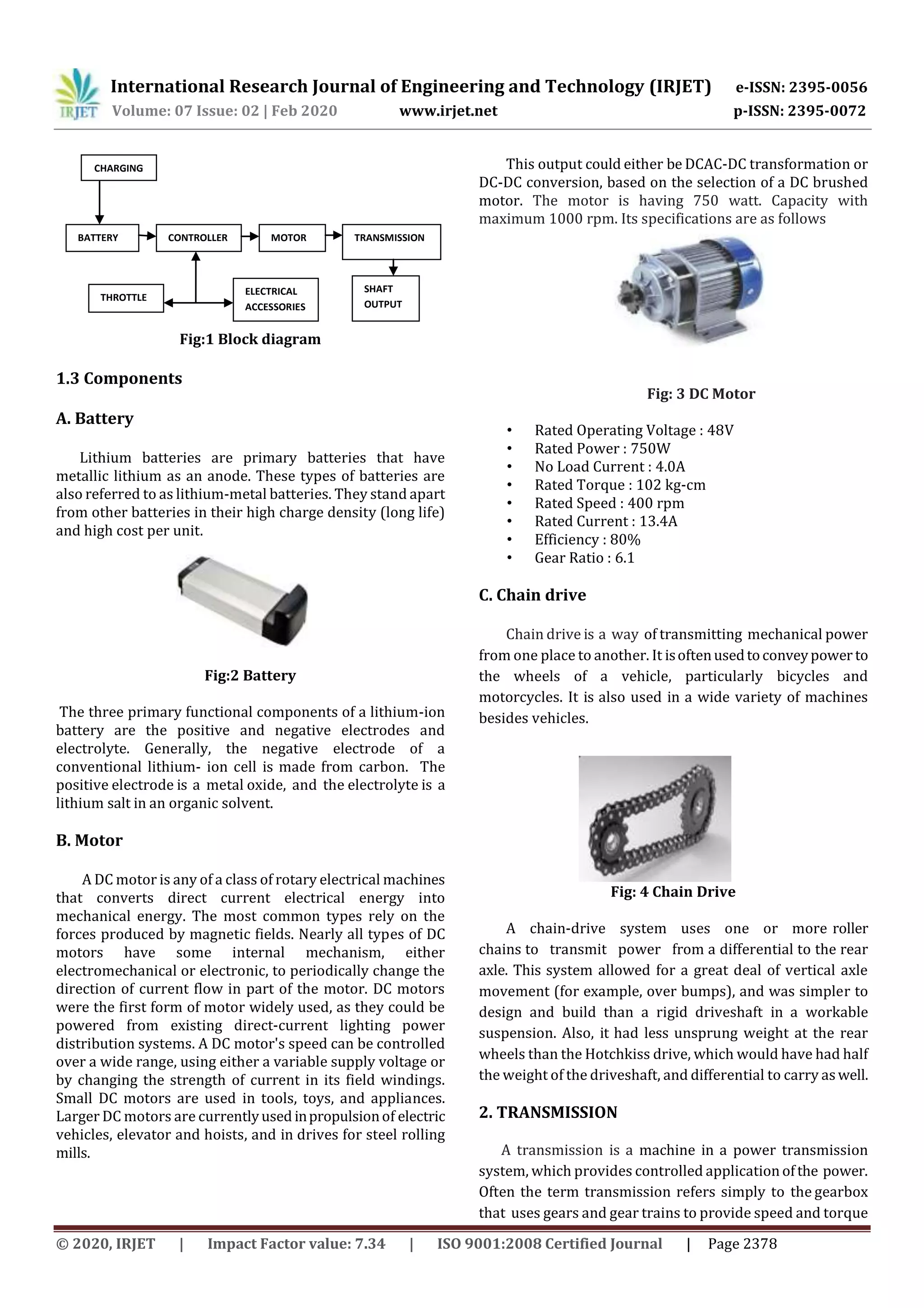 IRJET - Design and Fabrication of an Electric Bike | PDF