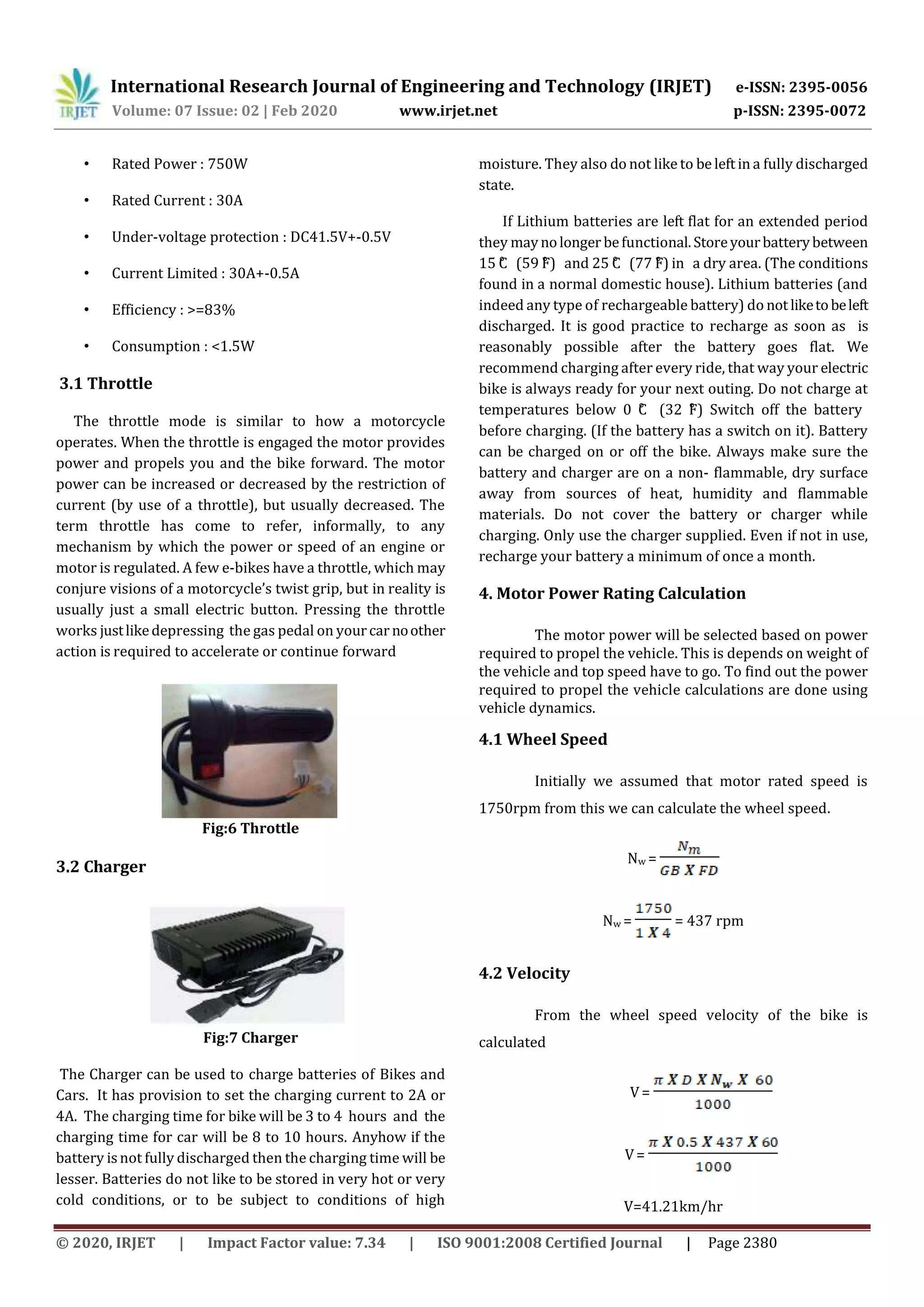 IRJET - Design and Fabrication of an Electric Bike | PDF