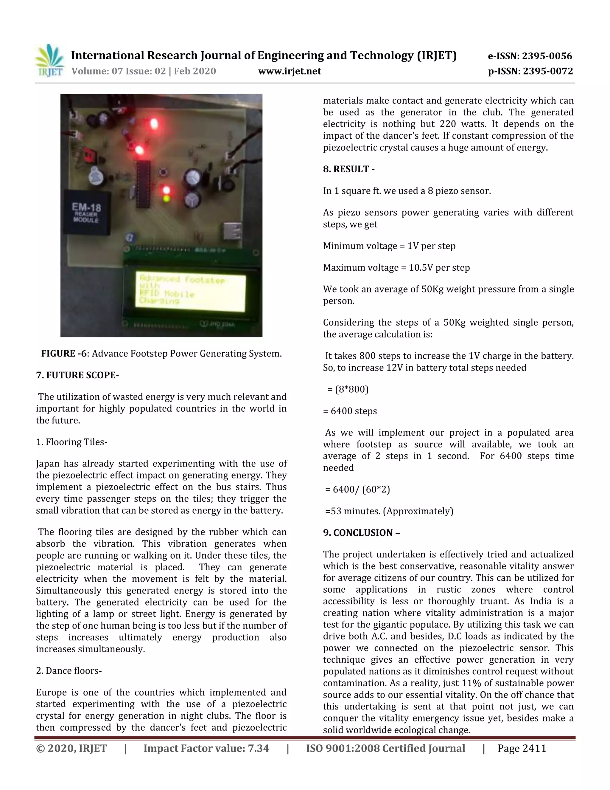 IRJET- Advanced Footstep Power Generation System using RFID for ...