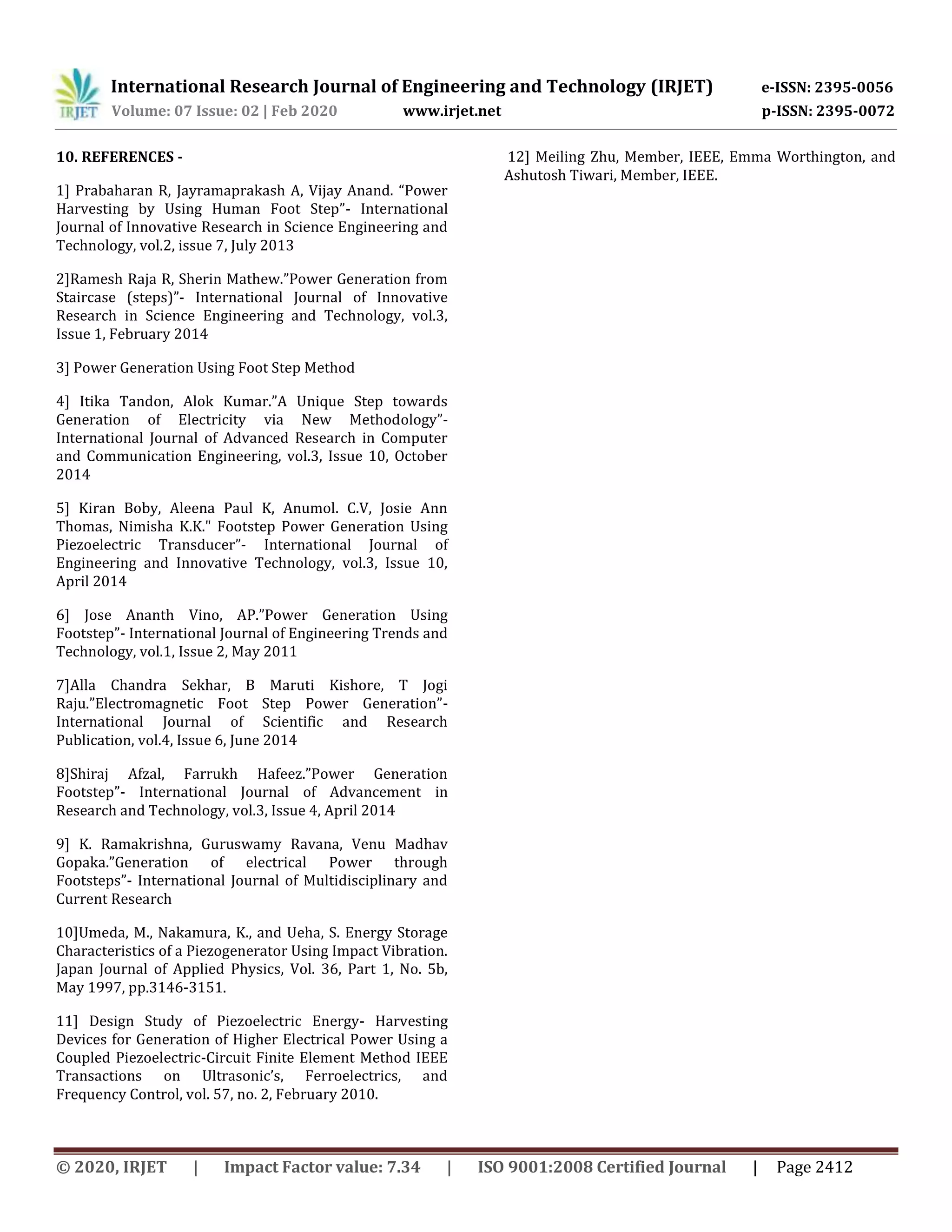 IRJET- Advanced Footstep Power Generation System using RFID for Charging | PDF