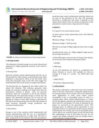IRJET- Advanced Footstep Power Generation System using RFID for ...