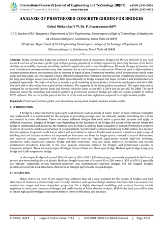 IRJET- Analysis of Prestressed Concrete Girder for Bridges | PDF