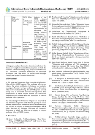 IRJET- Mitigation of Nonlinear Effects in Fiber Optic DWDM System | PDF